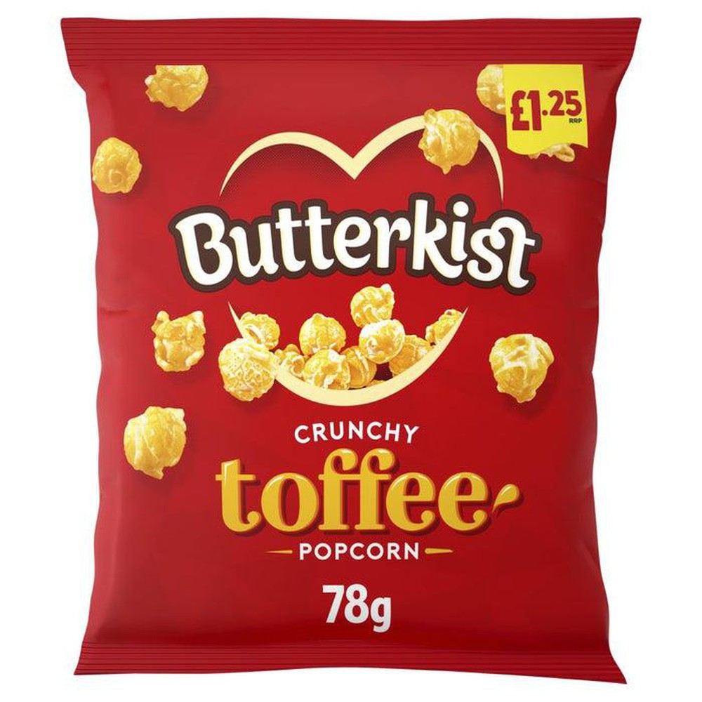Butterkist Crunchy Toffee Popcorn Bag 78g | Giant Bradley's Online Sweet Shop