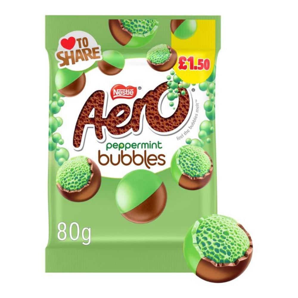 Aero Bubbles Peppermint Mint Chocolate Bag 80g | Giant Bradley's Online ...