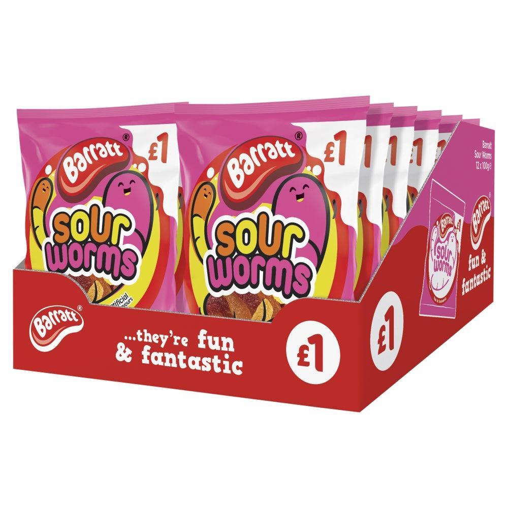 Barratt Fun & Fantastic Sour Worms 100g PMP | Giant Bradley's Online ...