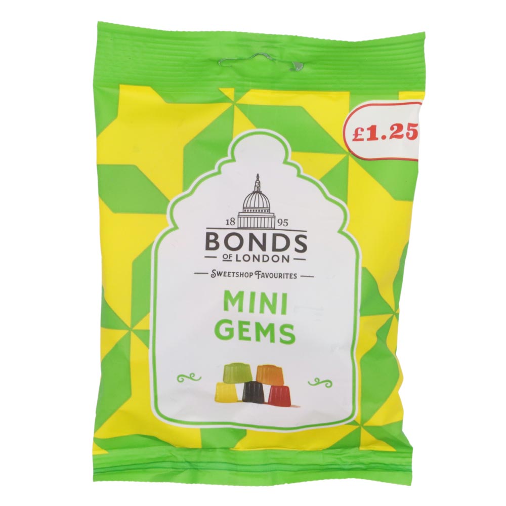 Bonds Mini Gems Bags 130g PMP – Giant Bradley's Online Sweet Shop