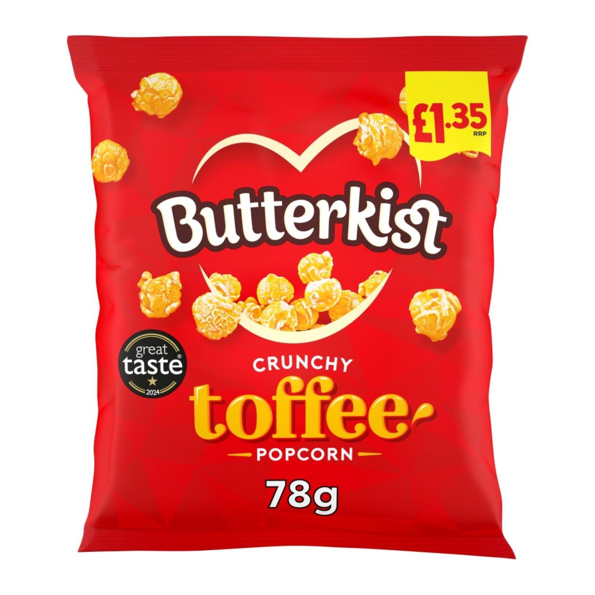 Butterkist Crunchy Toffee Popcorn Bag 78g PMP | Giant Bradley's Online ...