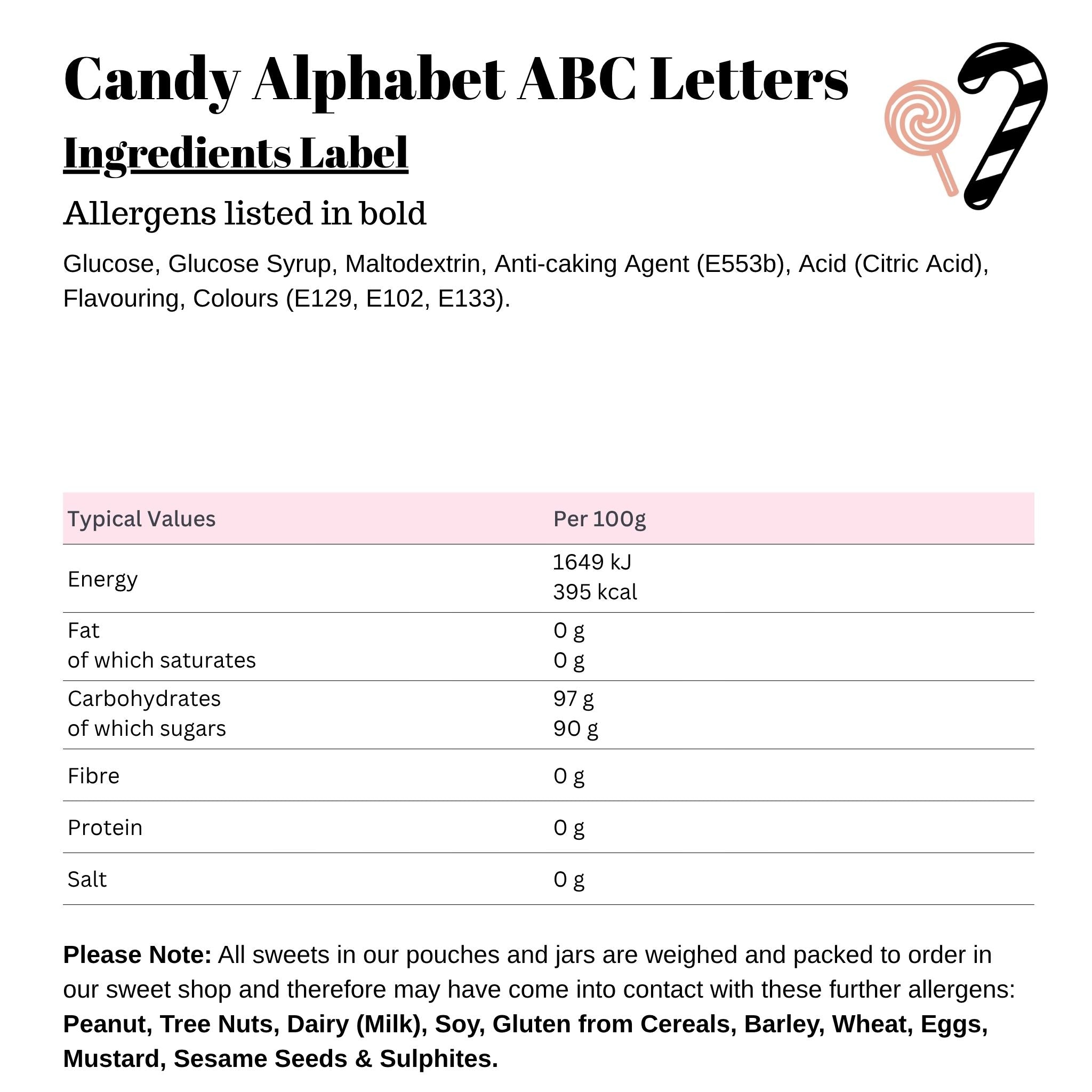 Candy Alphabet ABC Letters – Giant Bradley's Online Sweet Shop