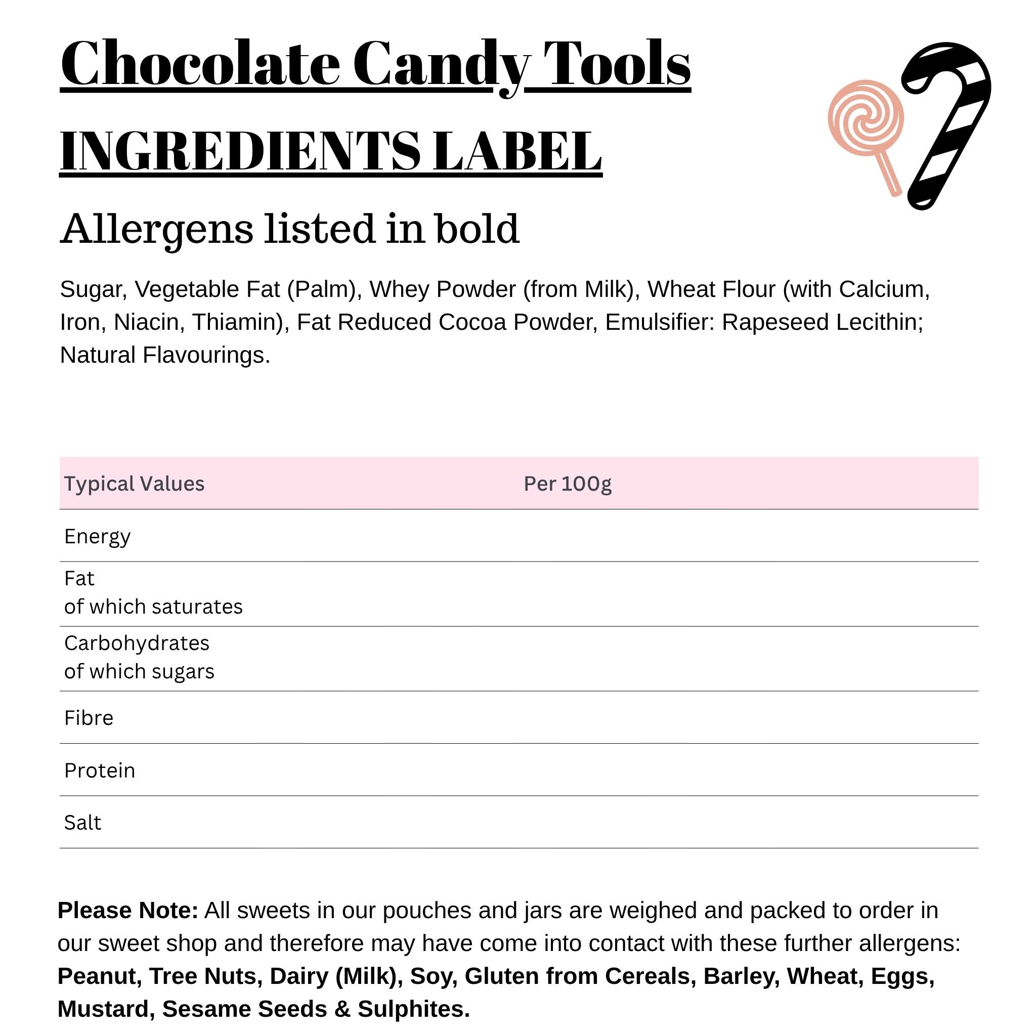 Chocolate Candy Tools – Giant Bradley's Online Sweet Shop
