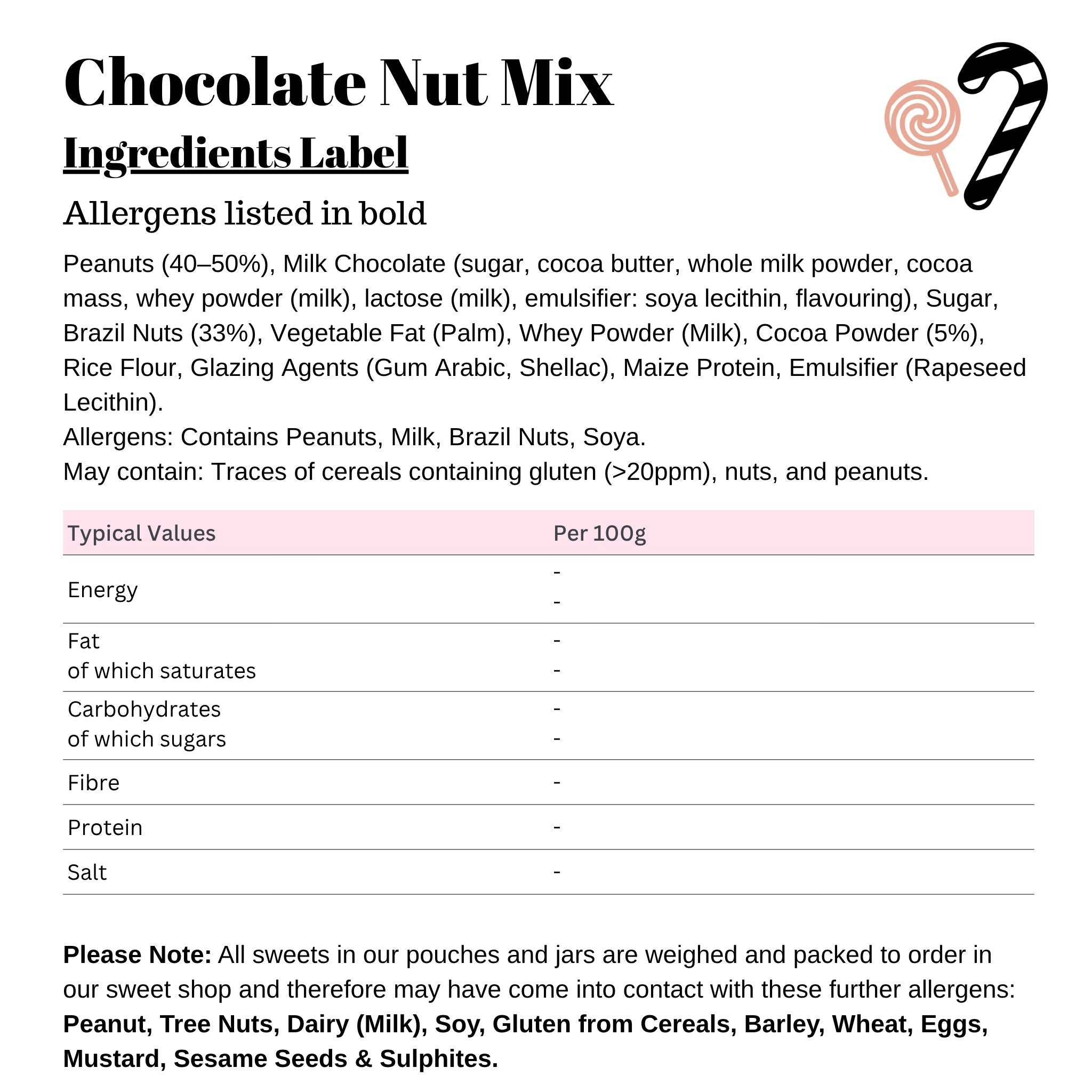 Chocolate Nut Mix | Giant Bradley's Online Sweet Shop