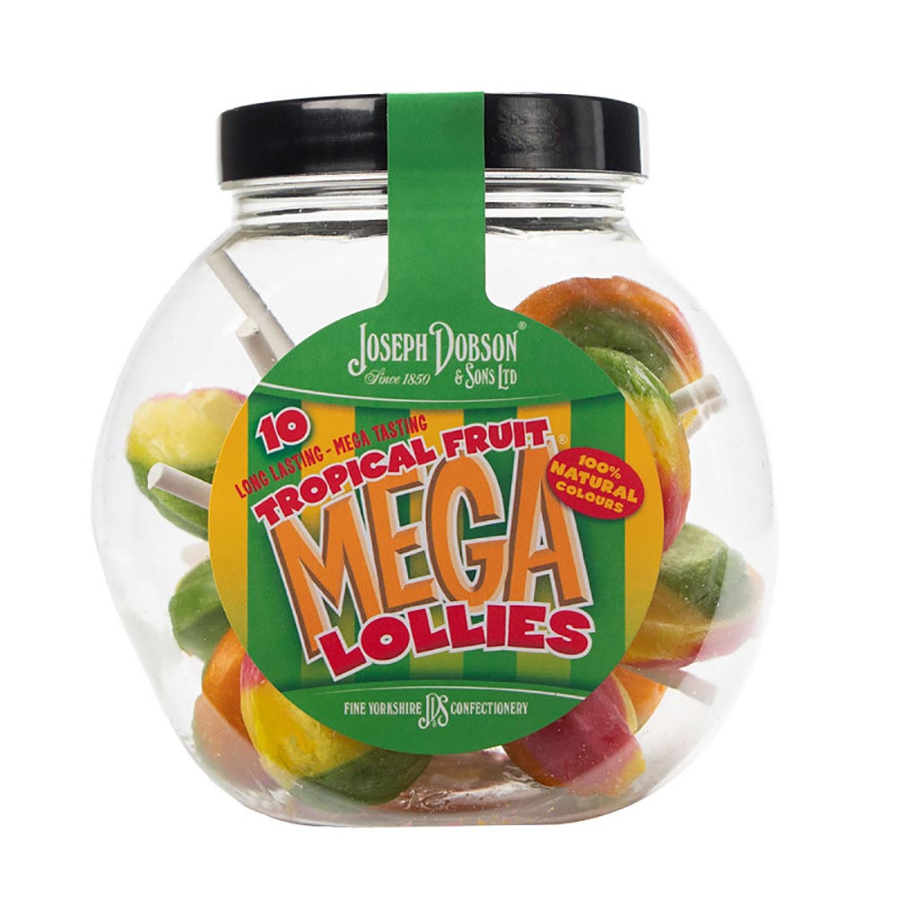 Dobsons Tropical Fruit Mega Lollies Gift Jar 225g – Giant Bradley's ...