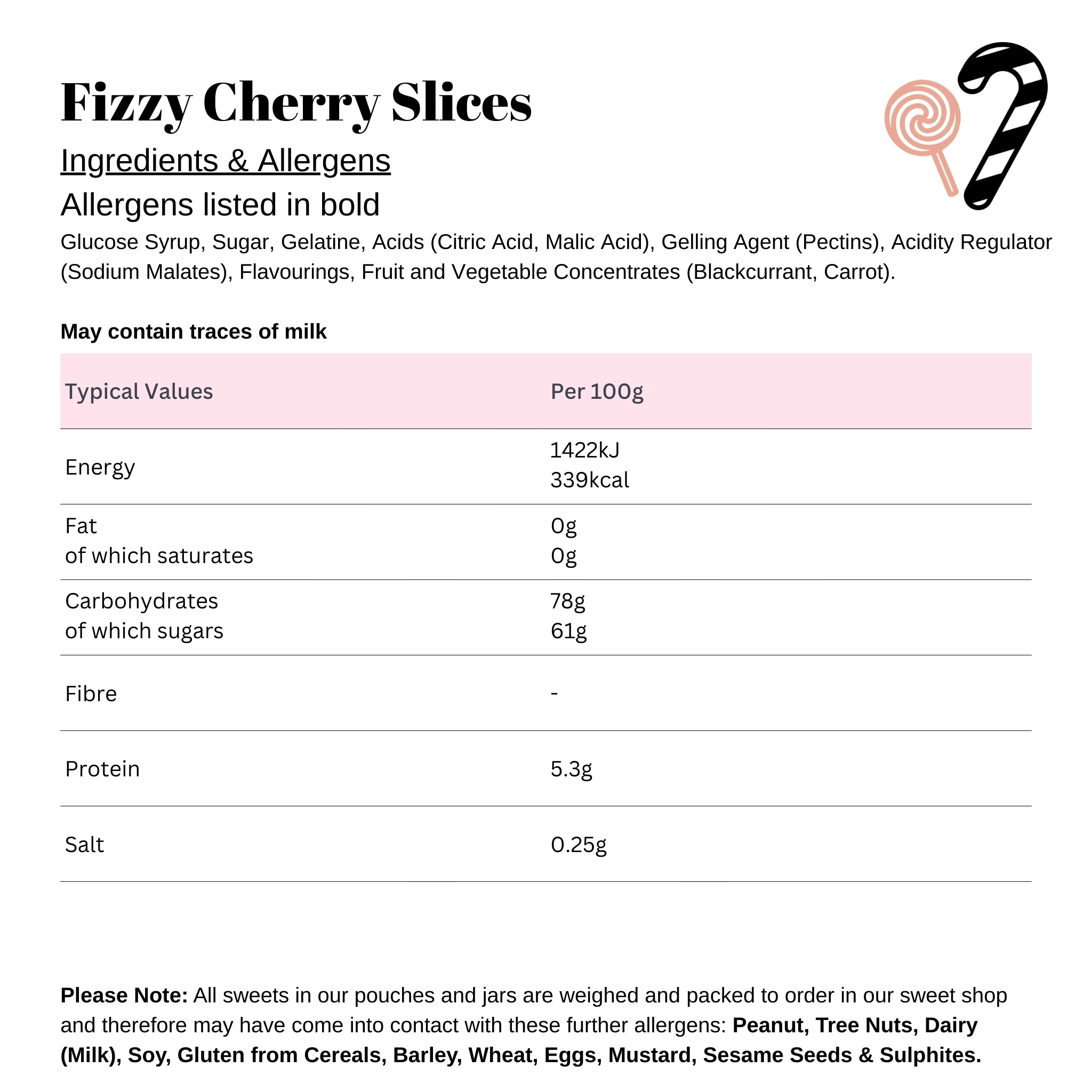 Fizzy Cherry Slices - Sweets – Giant Bradley's Online Sweet Shop