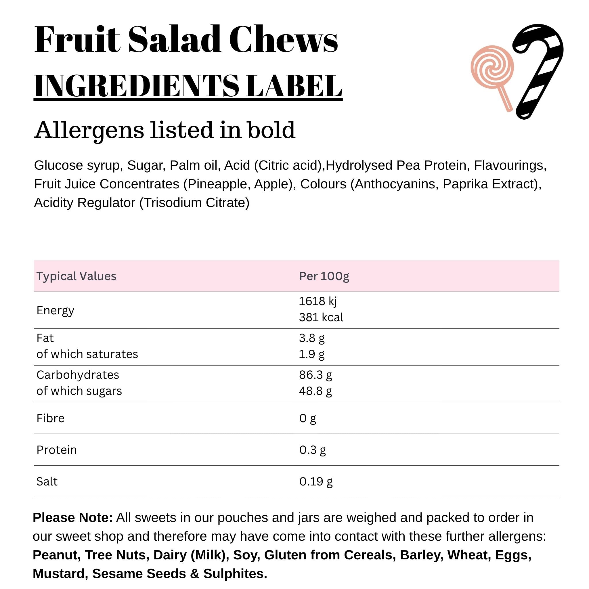 Fruit Salad Chews | Giant Bradley's Online Sweet Shop