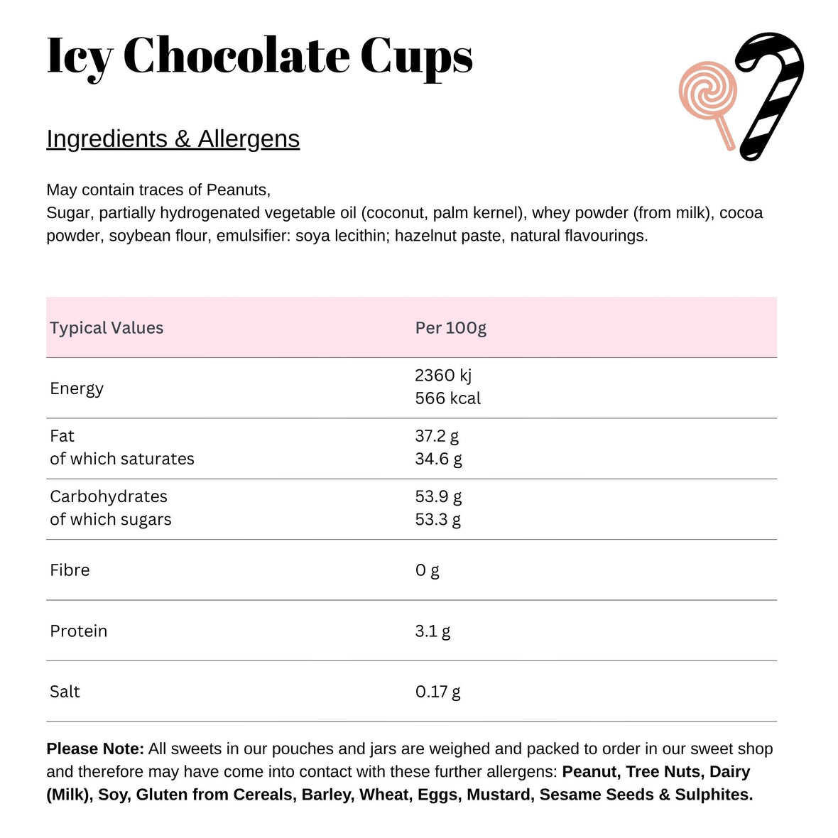 Icy Chocolate Cups – Giant Bradley's Online Sweet Shop