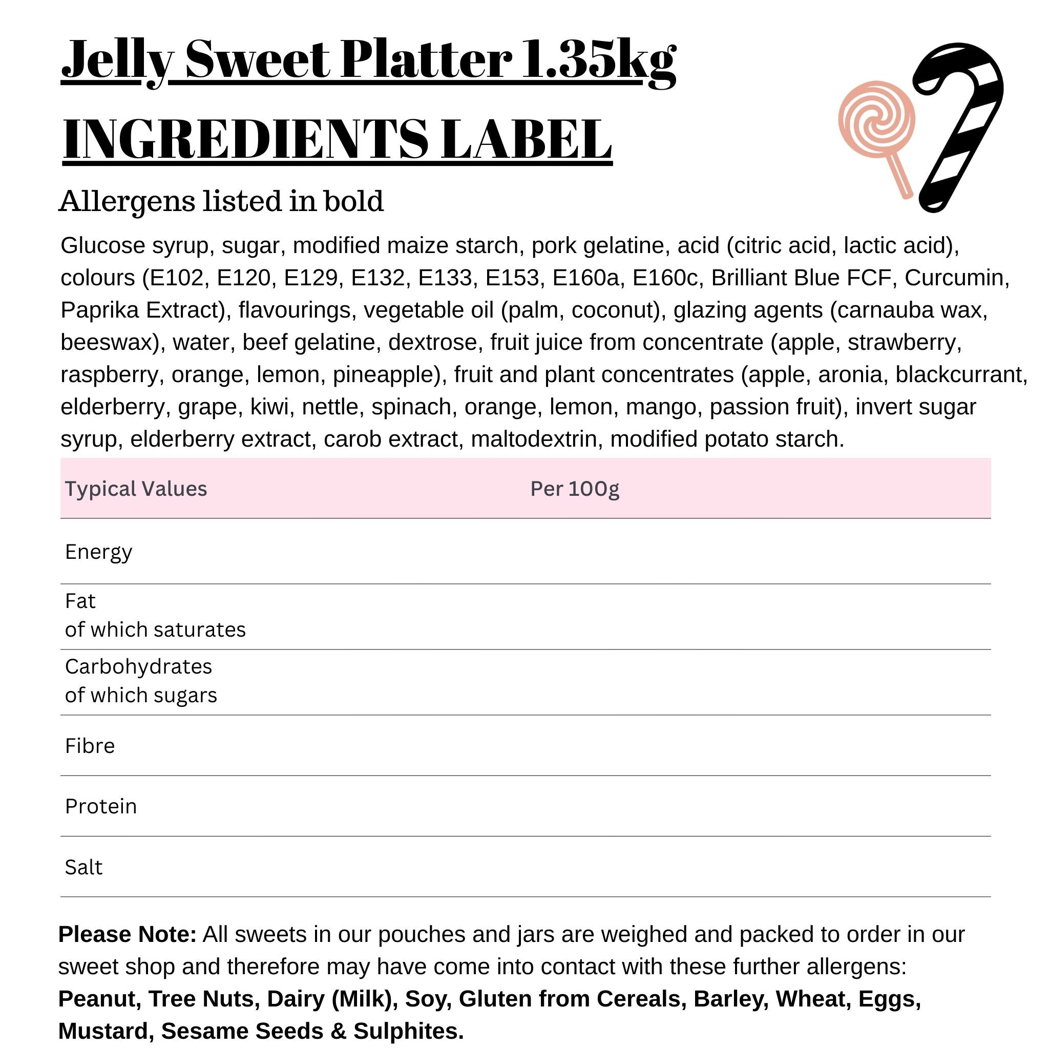 Jelly Sweet Platter 1.35kg – Giant Bradley's Online Sweet Shop