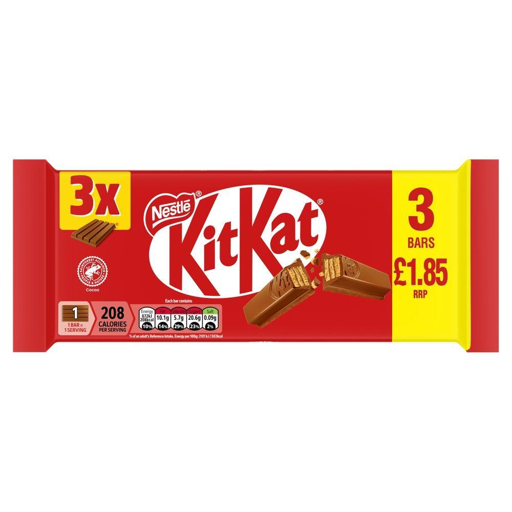 Kit Kat 4 Finger Milk Chocolate Bar 3 Pack 124g PMP – Giant Bradley's ...