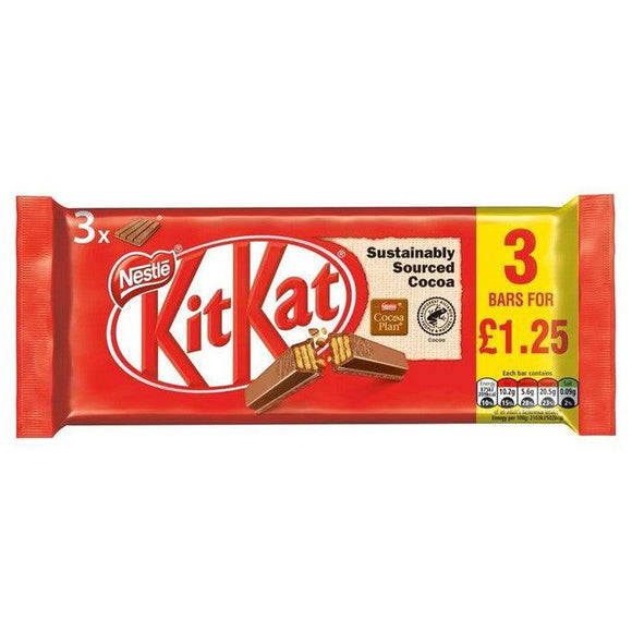 Kit Kat 4 Finger Milk Chocolate Bar 3 Pack 124g | Giant Bradley's ...
