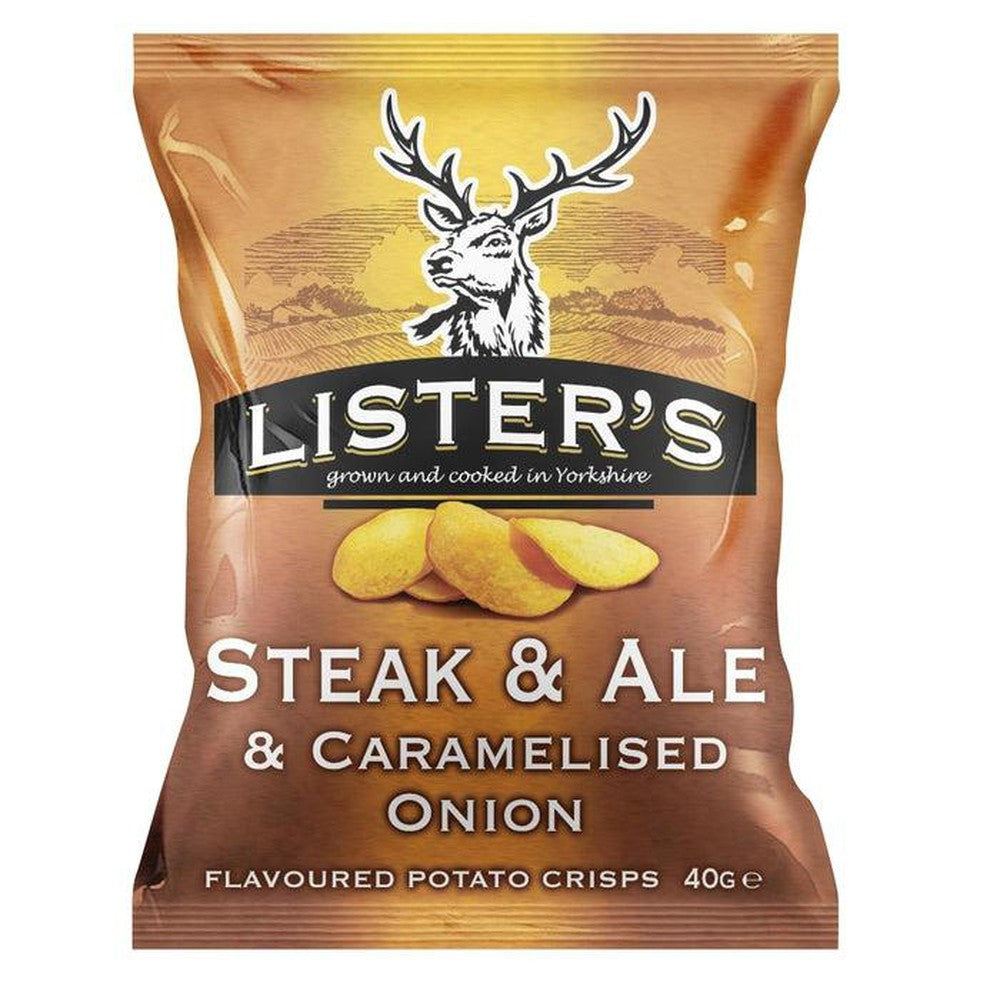 Listers Crisps Steak & Ale 40g | Giant Bradley's Online Sweet Shop