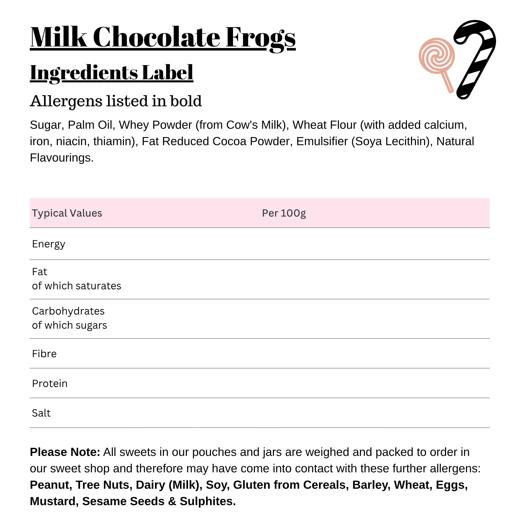 Milk Chocolate Frogs | Giant Bradley's Online Sweet Shop