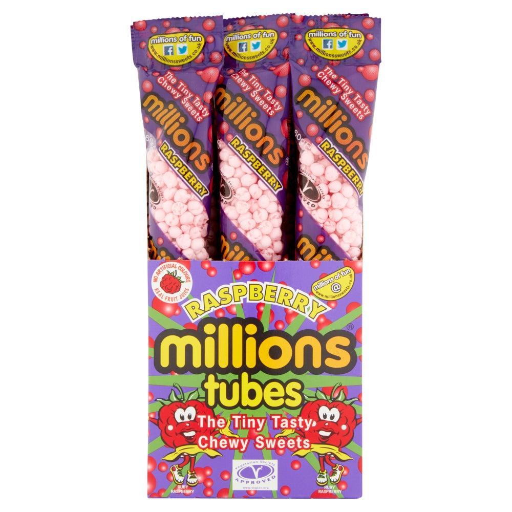 Millions Raspberry Tubes 55g – Giant Bradley's Online Sweet Shop