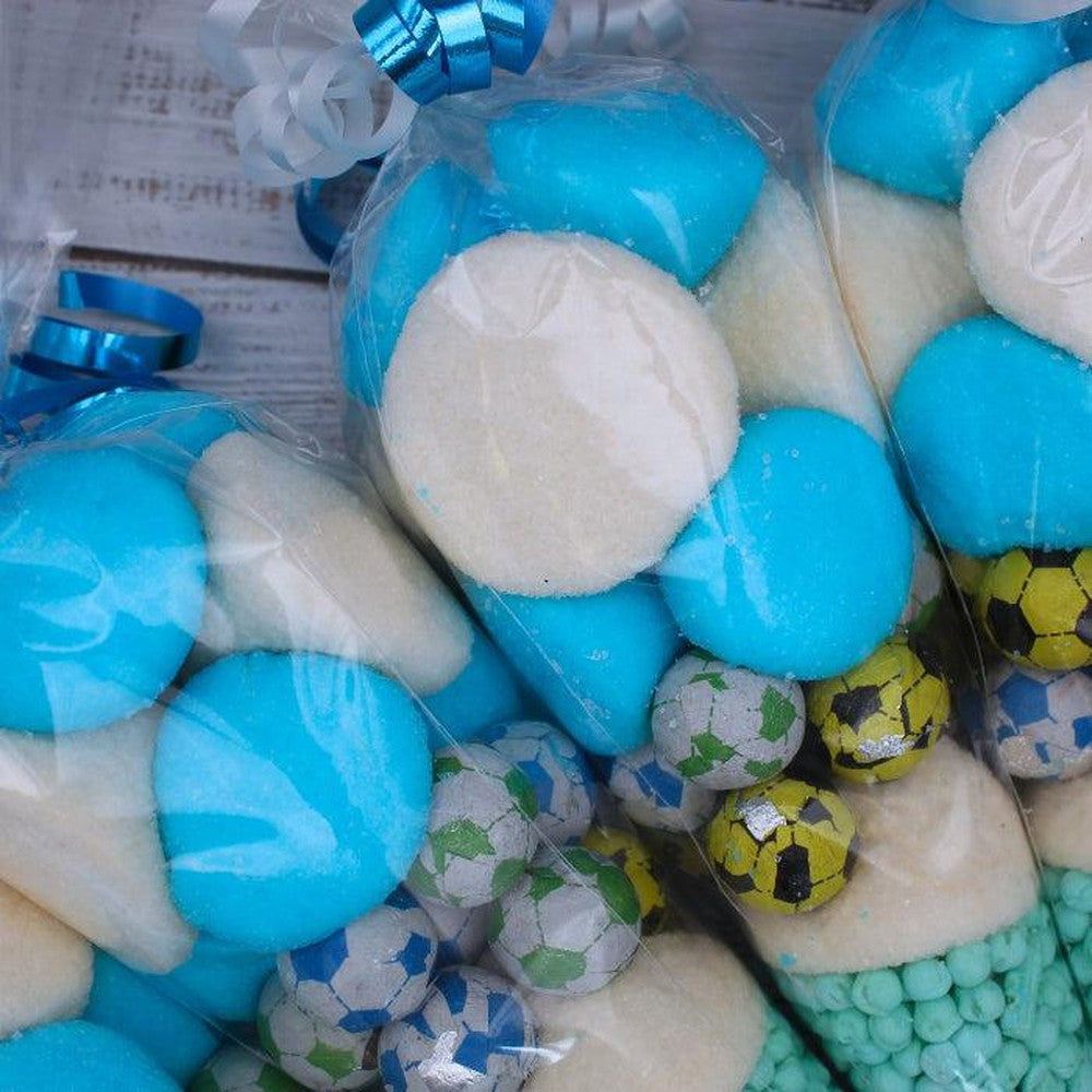 Prefilled Blue and White Football-Inspired Sweet Cone | Giant Bradley's ...