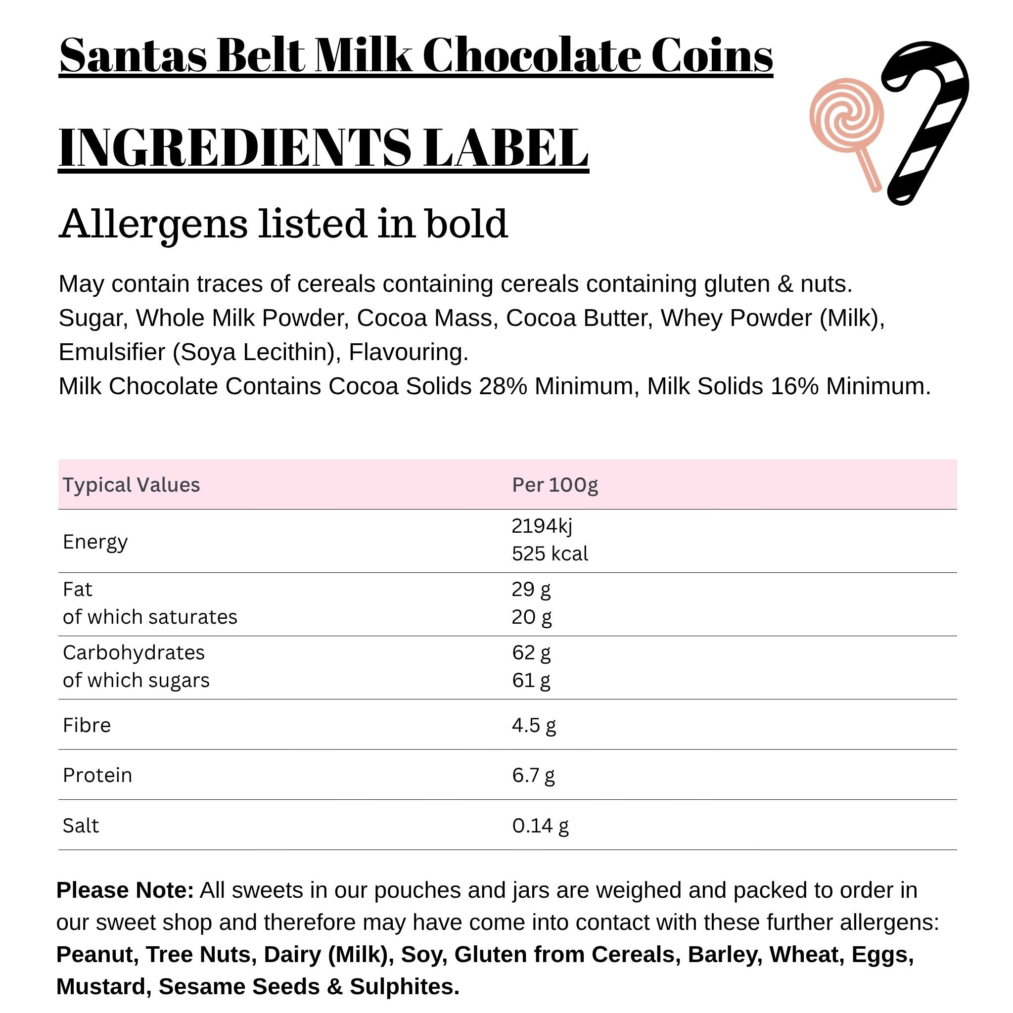 Santas Belt Milk Chocolate Coins – Giant Bradley's Online Sweet Shop