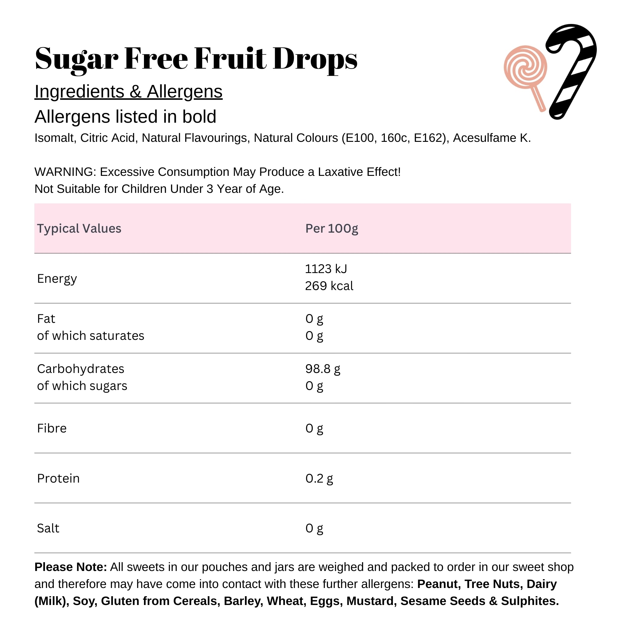 Sugar Free Fruit Drops – Giant Bradley's Online Sweet Shop