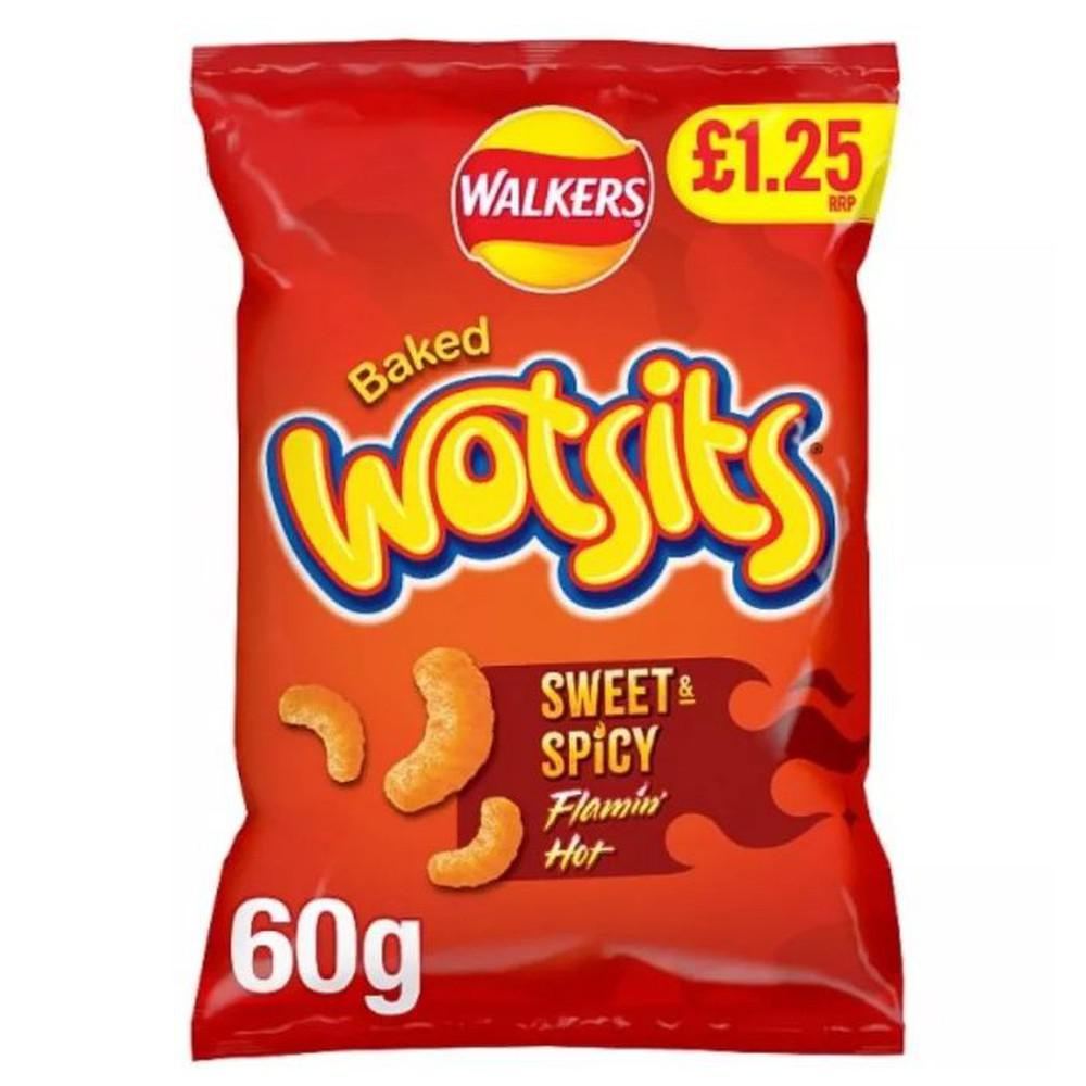 Walkers Wotsits Sweet & Spicy Flamin' Hot Snacks Crisps 60g – Giant ...